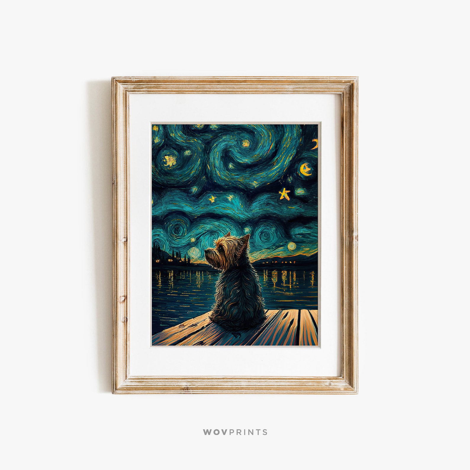 Vincent Van Gogh's the Starry Night Dog Print Yorkshire - Etsy