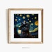 Van Gogh the Starry Night Cowboy Cat Print Vincent Van Gogh - Etsy