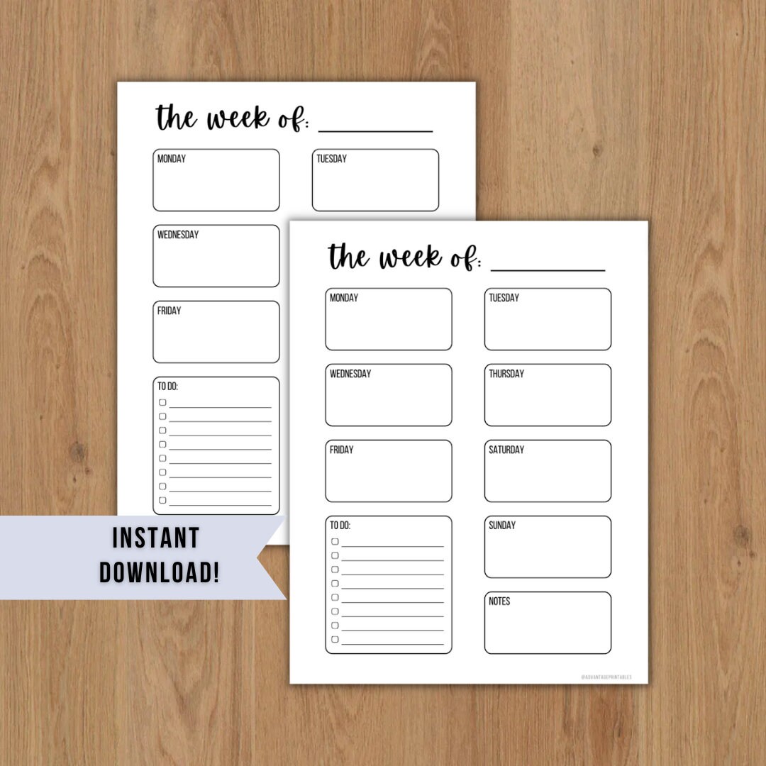 Weekly to Do List Printable, Weekly Planner, Productivity Planner ...