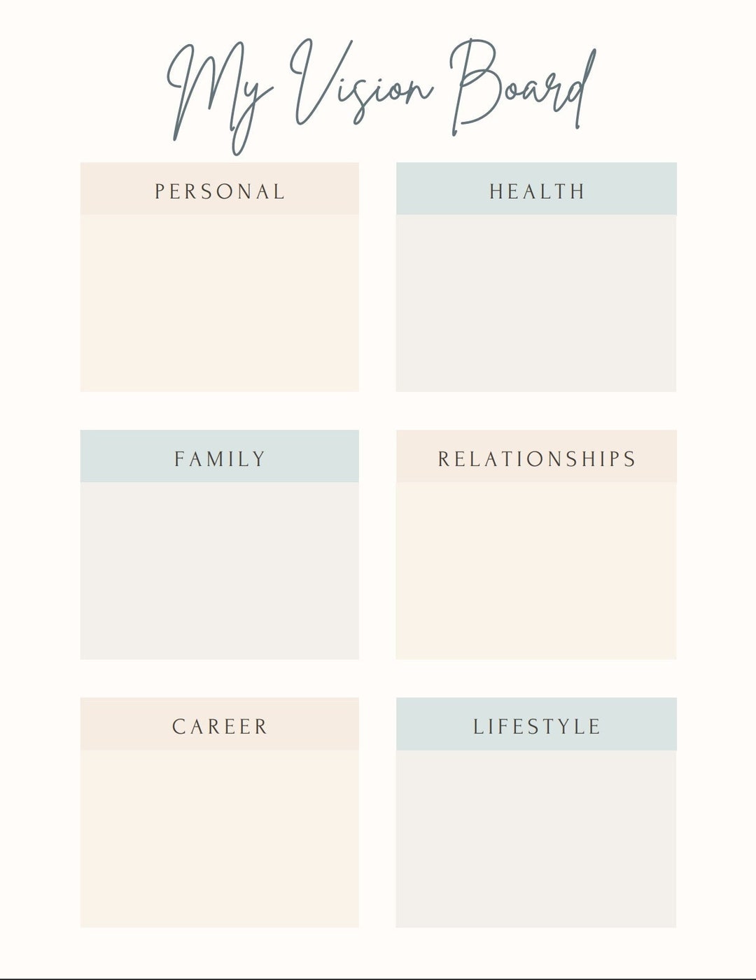 Printable Vision Board Instant Download - Etsy