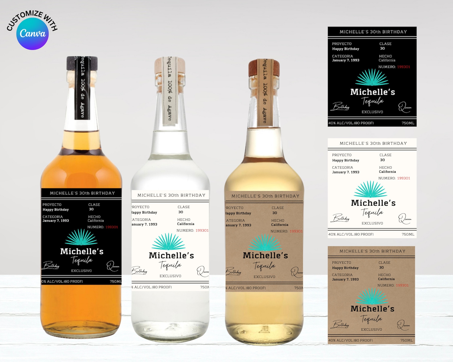 Editable Tequila Bottle Label Template – Custom DIY Party Favor ...