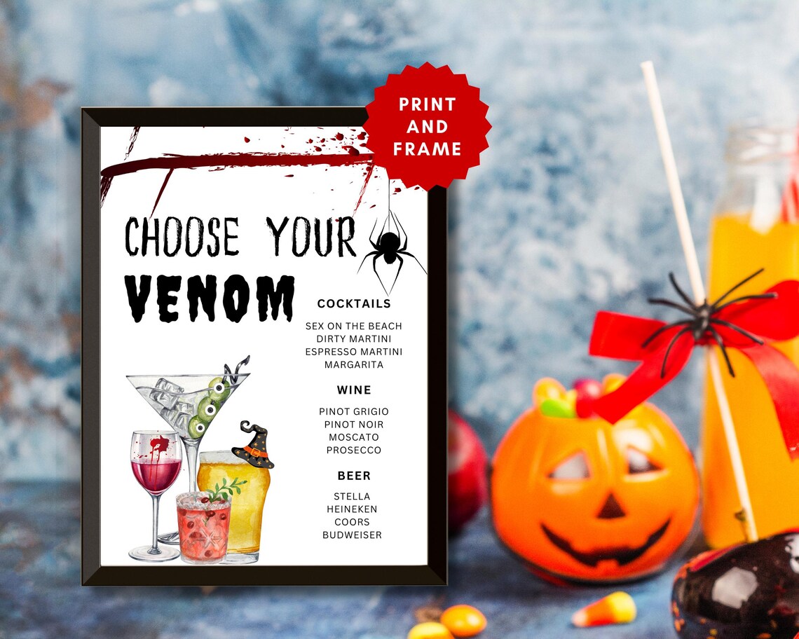 Editable Halloween Drink Menu Template, Halloween Signature Cocktails ...