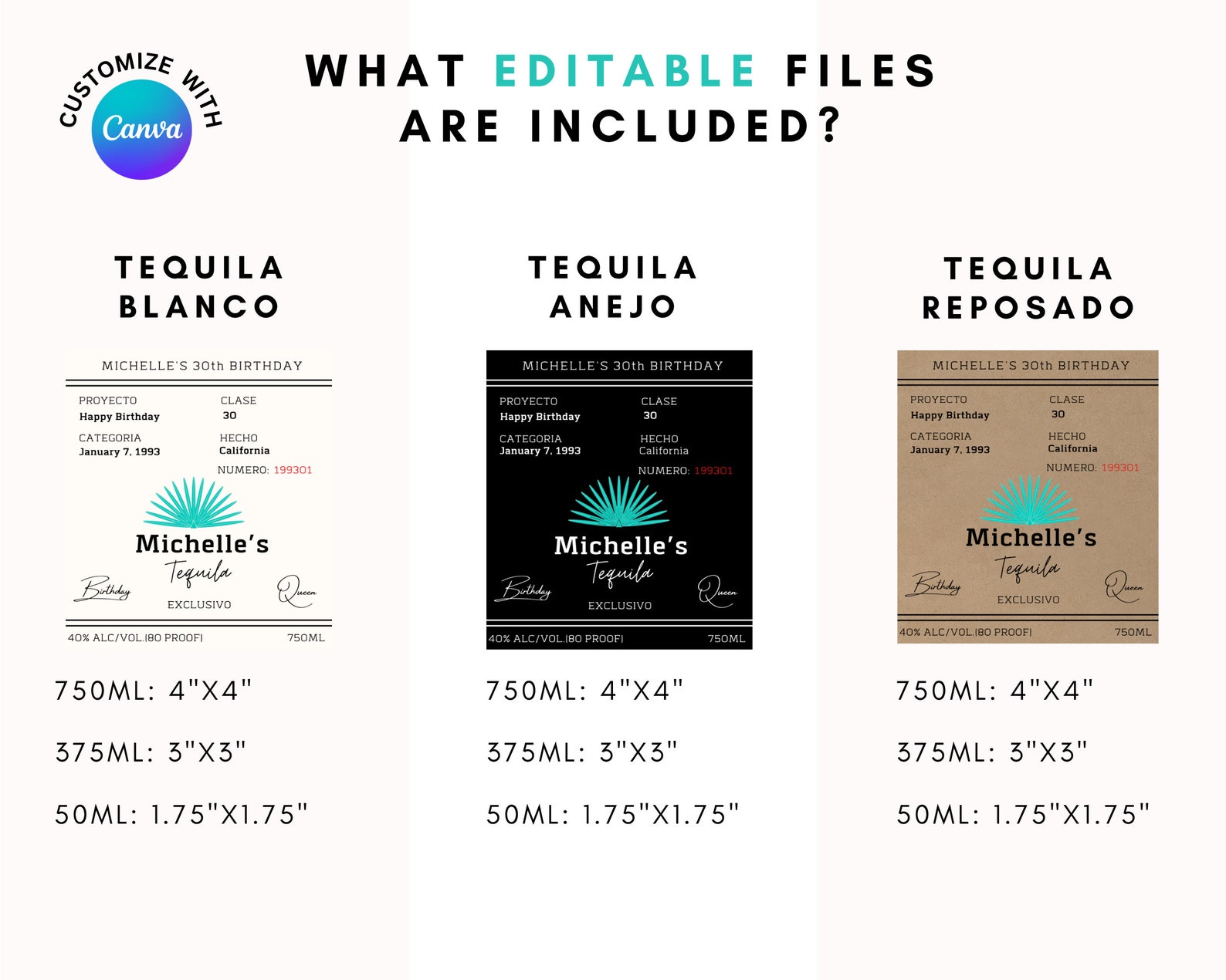 Editable Tequila Bottle Label Template – Custom DIY Party Favor ...
