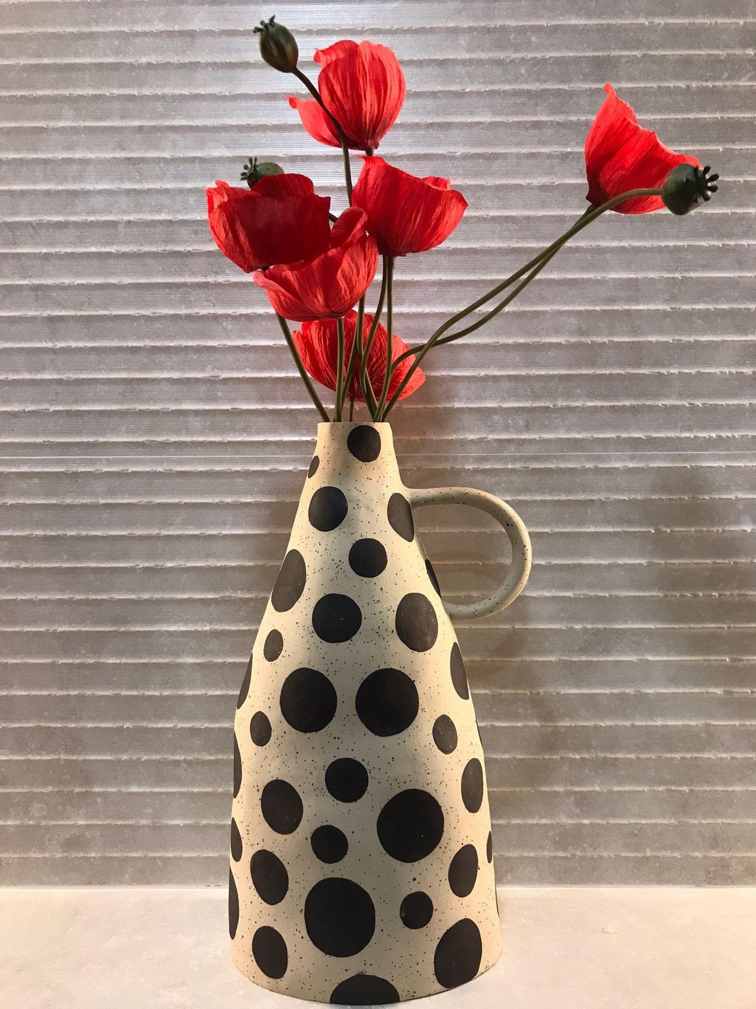 Polka Dot Vase - Etsy