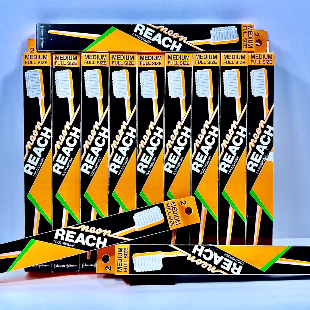 Vintage 1990 Johnson & Johnson Reach Neon Toothbrush - Etsy