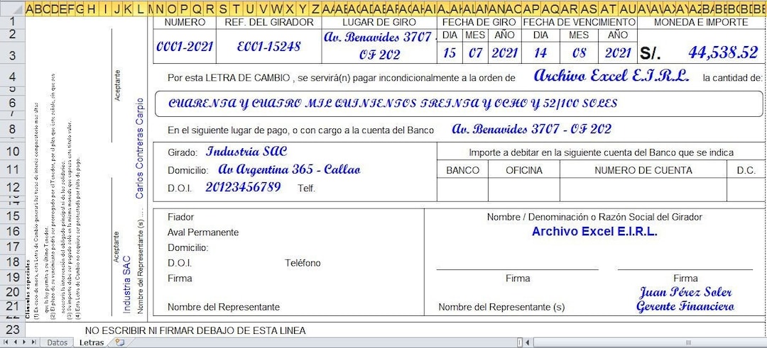 Bill of Exchange Template - Etsy