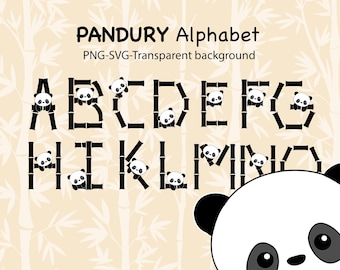 Panda Alphabet Png - Etsy