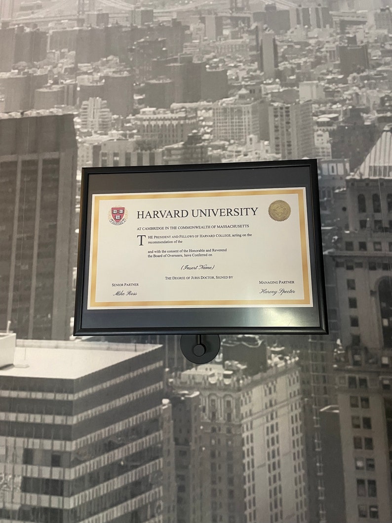 Fake Harvard Diploma/ondertekend Door Mike Ross En Harvey Specter ...