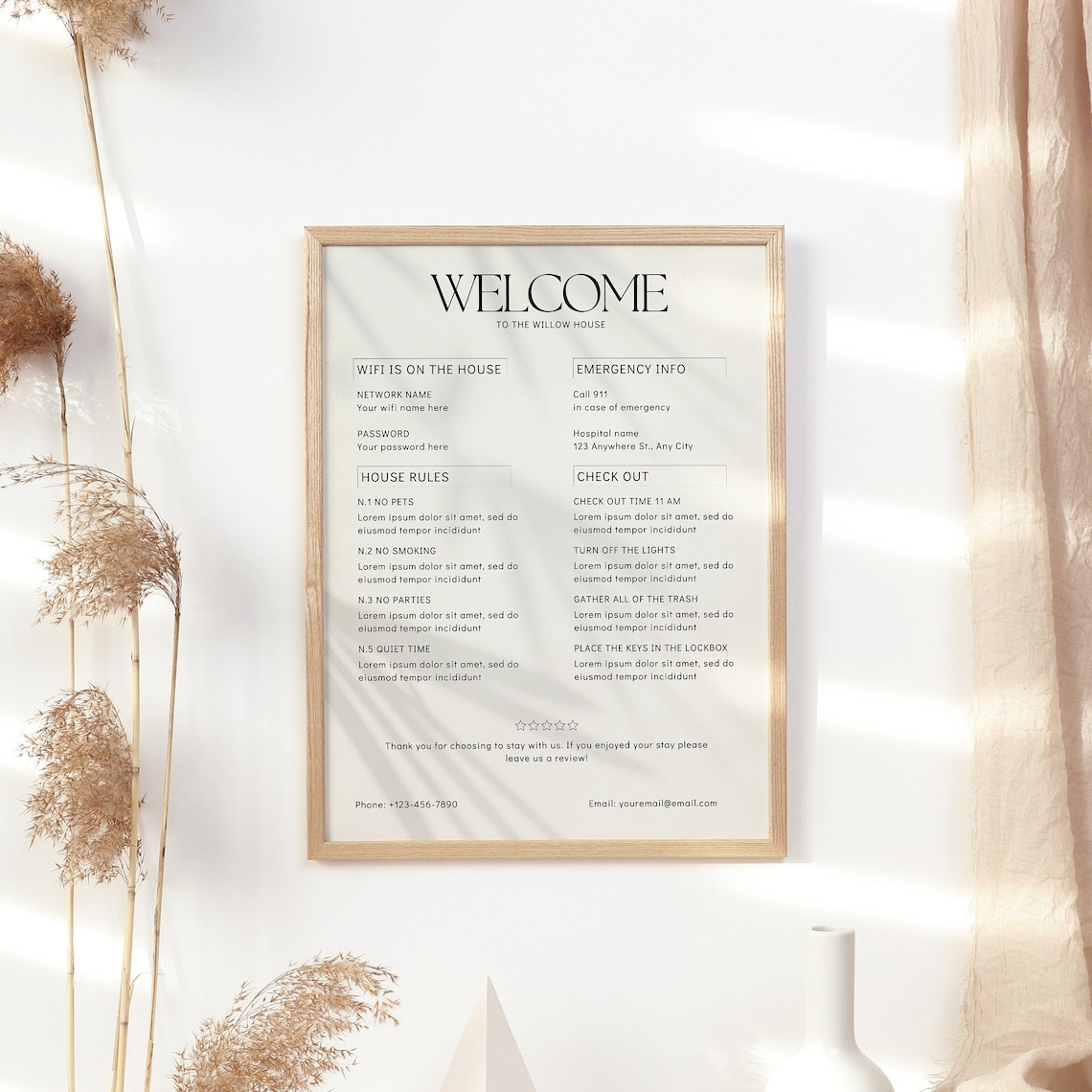 2 Airbnb Welcome Instructional Signs, Vacation Rental Printable, Guest ...