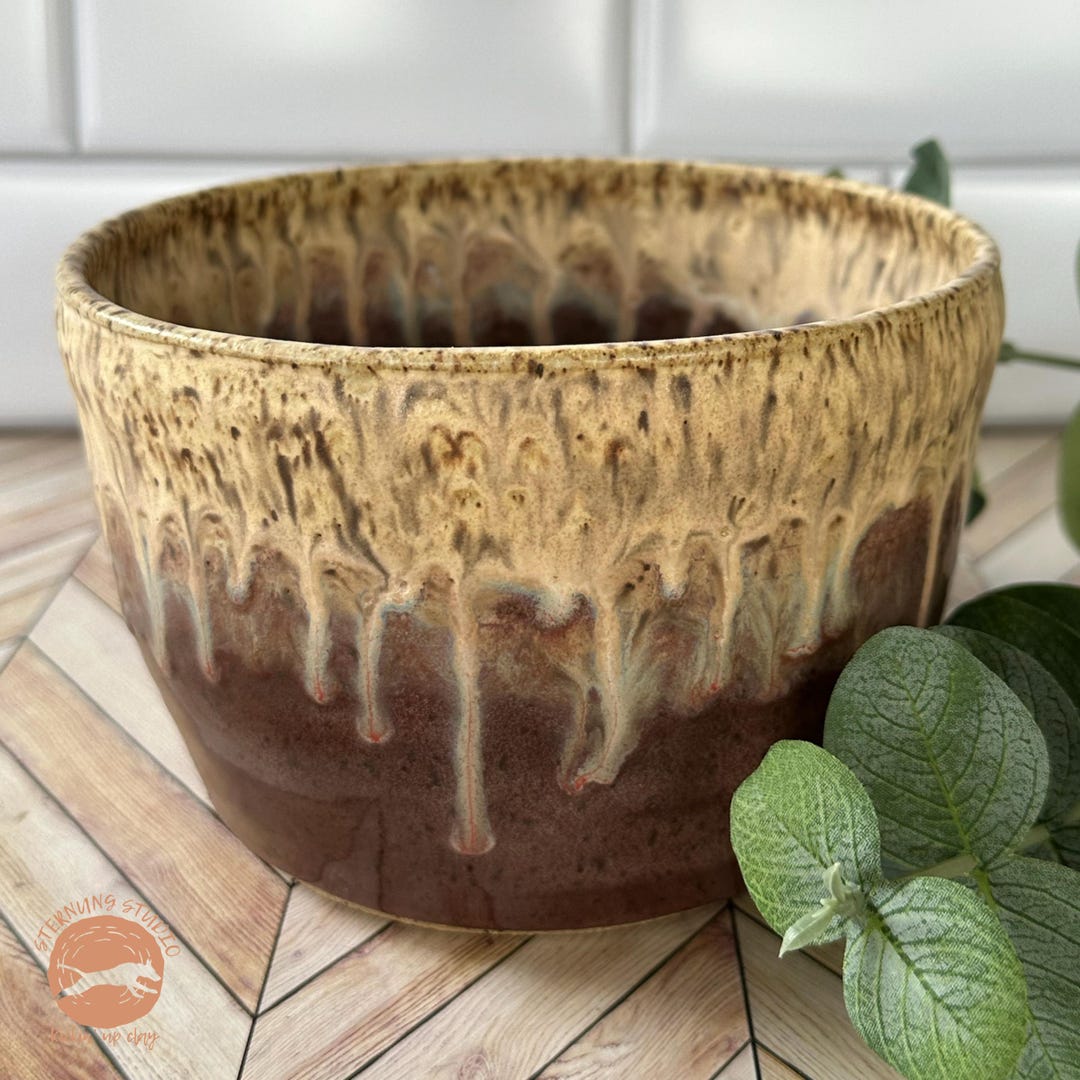 Rustic Drip Glaze Planter | Handmade Ceramic Pot | Moody Boho Decor ...