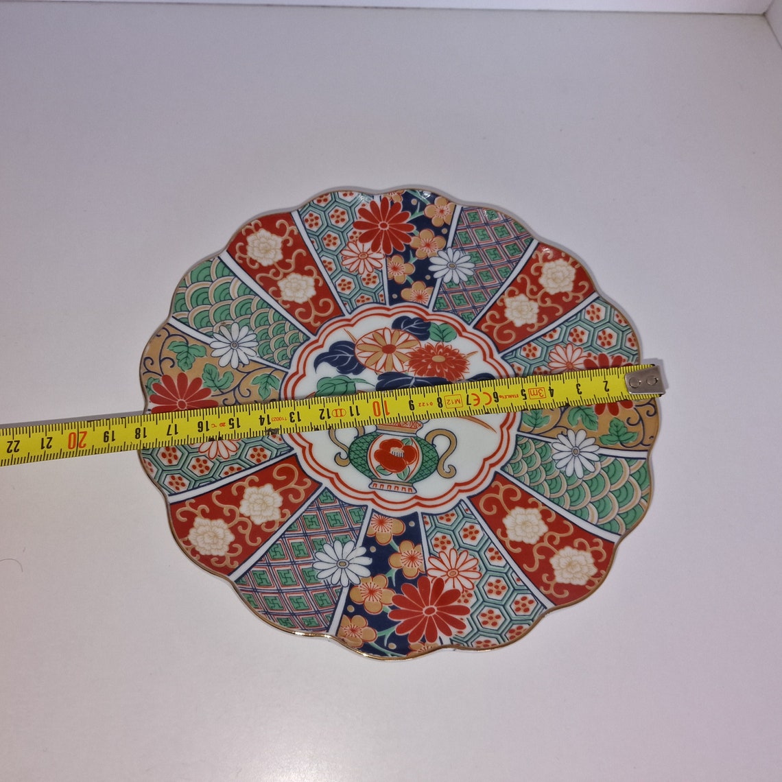 Vintage Japanese 18 Cm Arita Imari Fan Footed Plate - Etsy