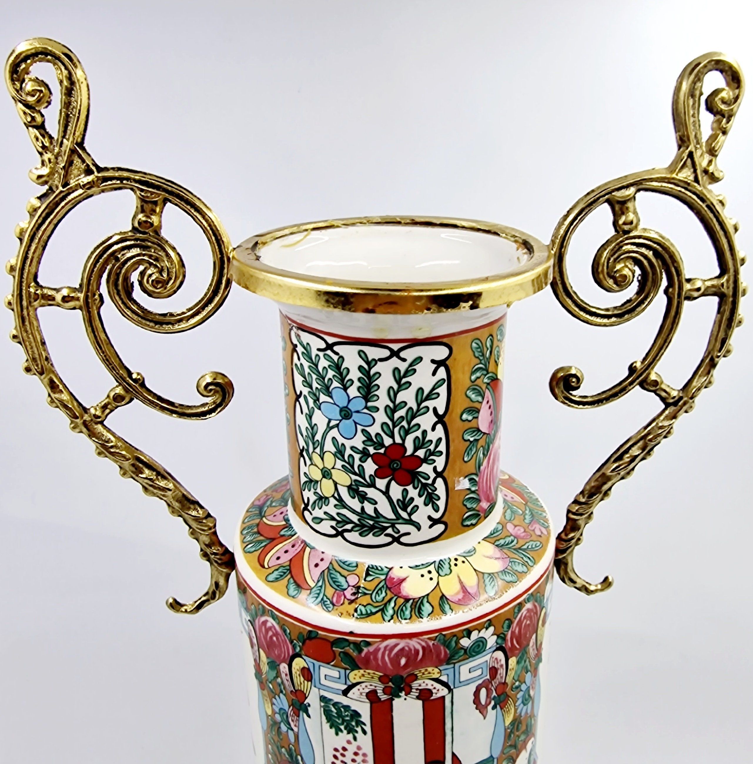 Vintage Chinese Vase With Goldfish Stand and Holders - Etsy