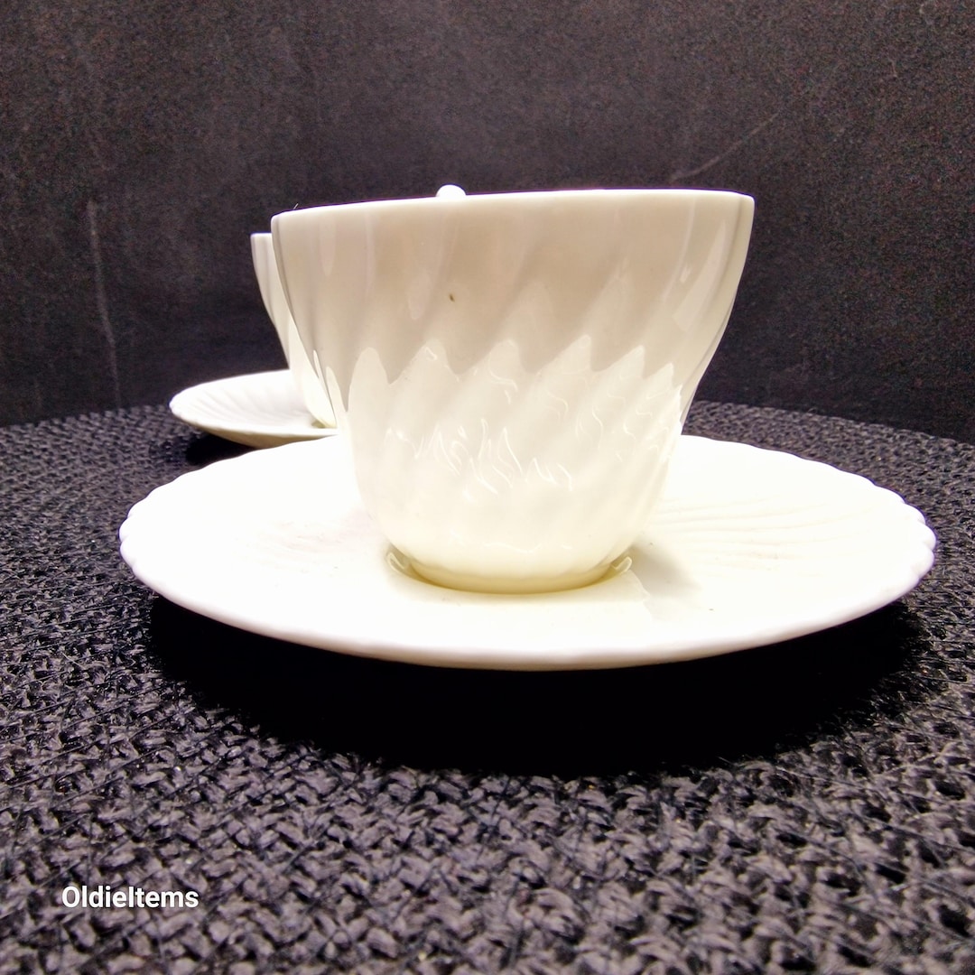Vintage Foley Bon China Teacup & Saucer Set: Embossed White Bone China ...