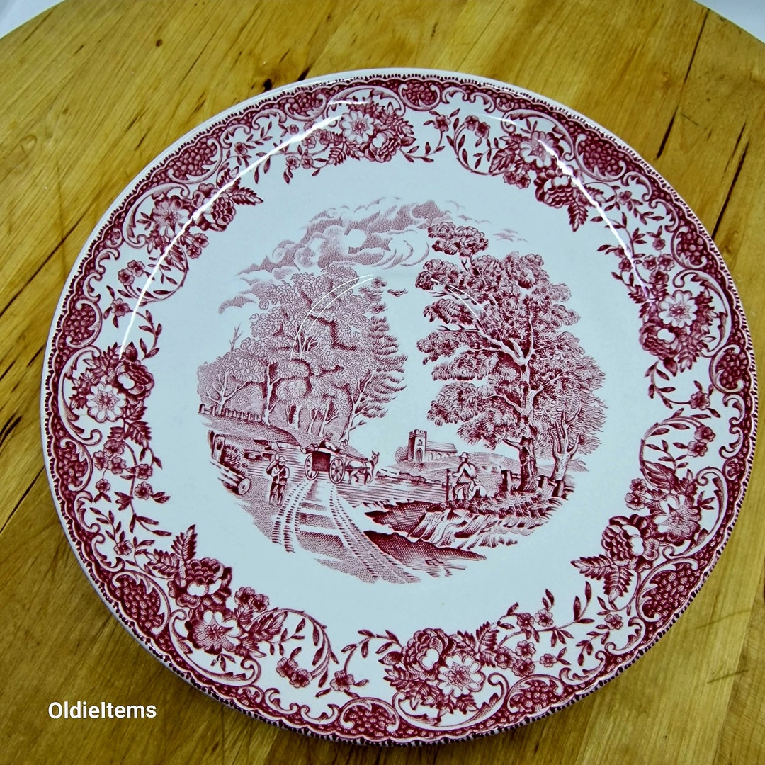 Red 18 Cm Vintage Plate Old England Royal Tudor Ware England ...