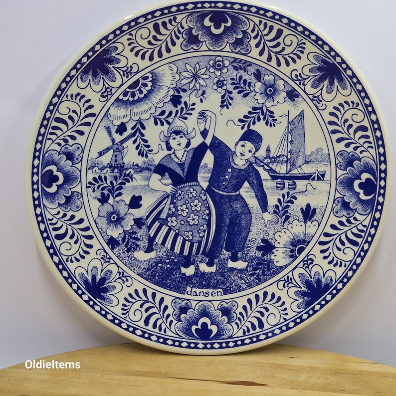 Vintage Delft Blue Set of 3 Kids Pattern Plates, Price per Set or per ...