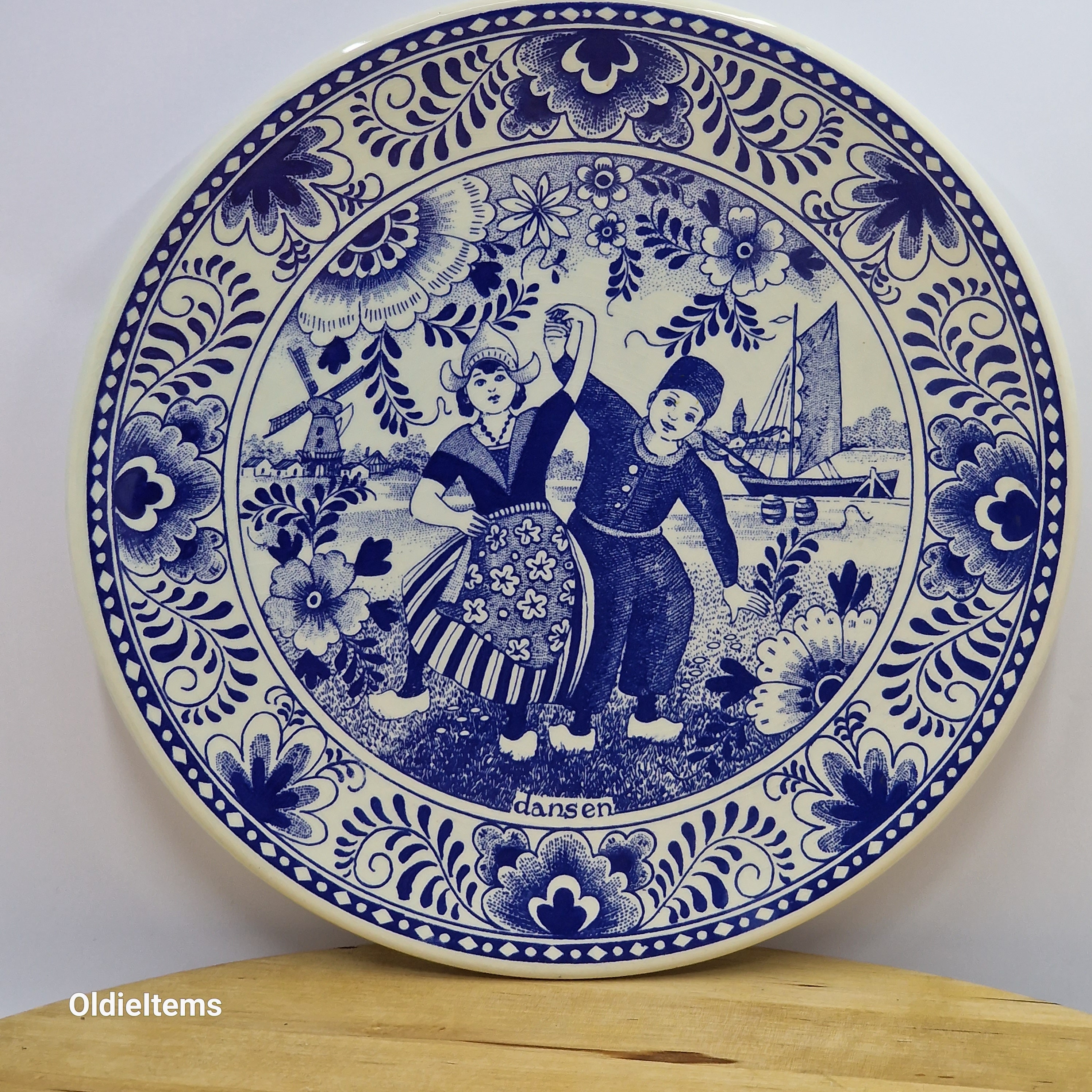 Vintage Delft Blue Set of 3 Kids Pattern Plates, Price per Set or per ...