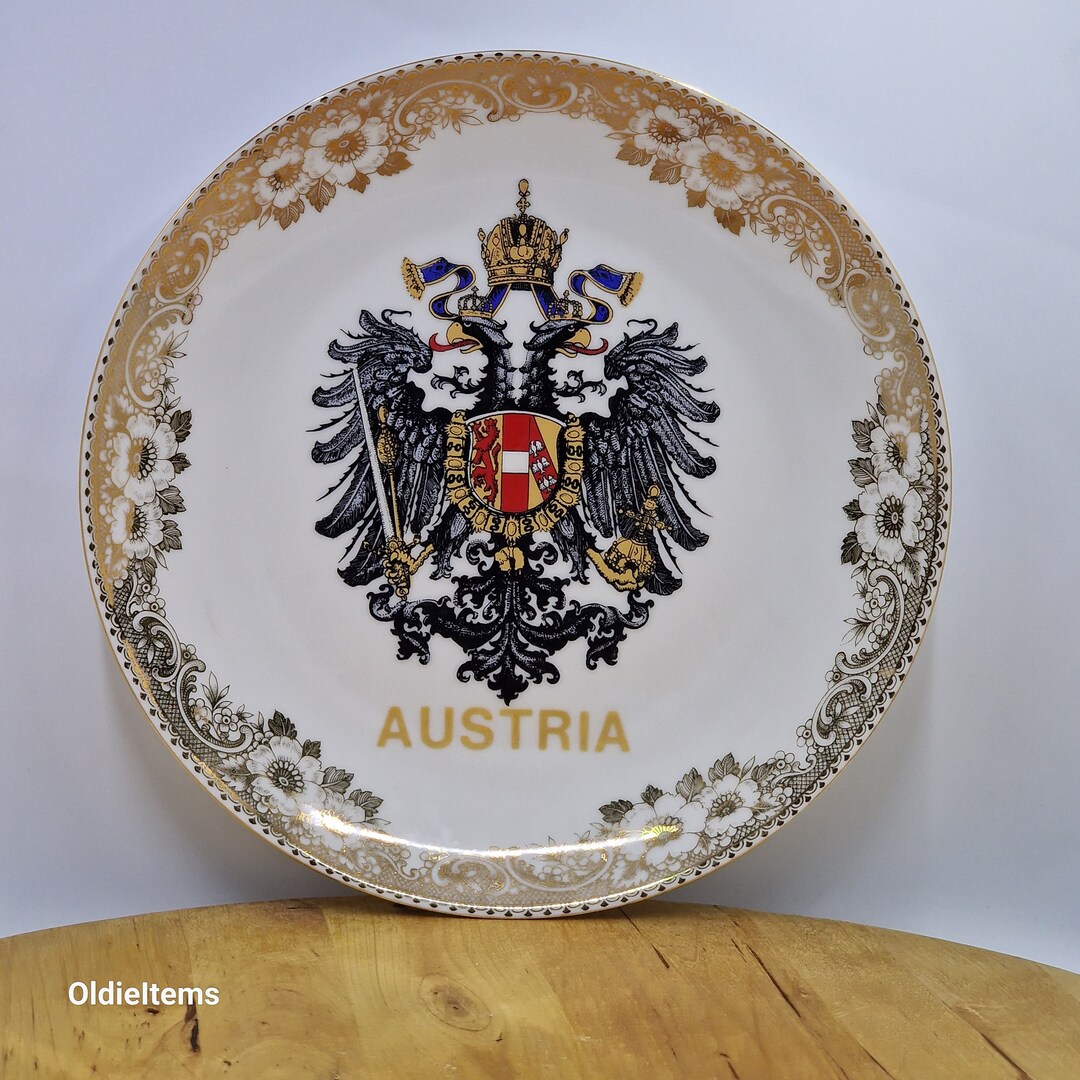 BM Austria 24 Cm Plate With an Emblem in the Center of a Gold ...