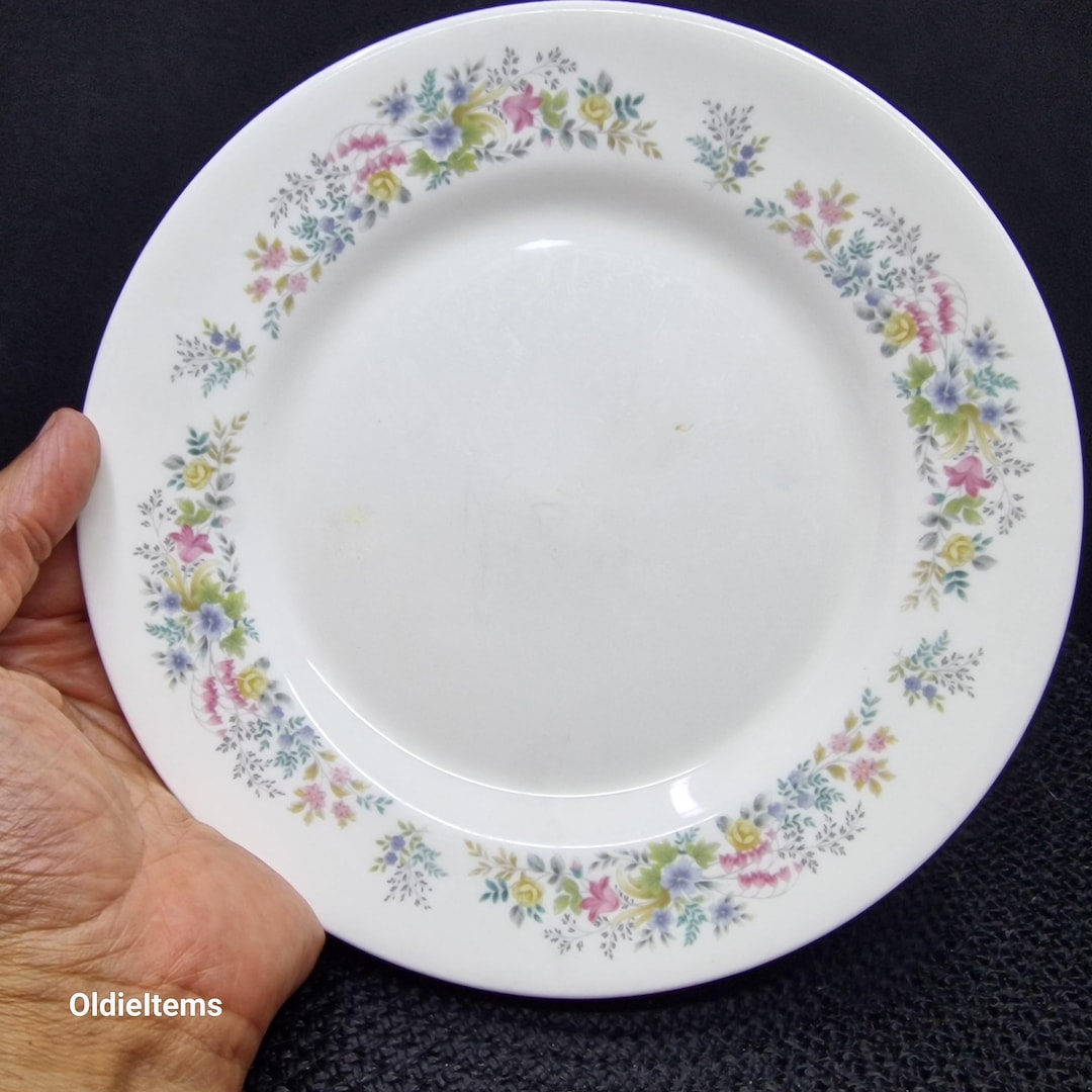 Vintage Wedgwood Bone China Plate: Aspen Floral Band, Made in England ...