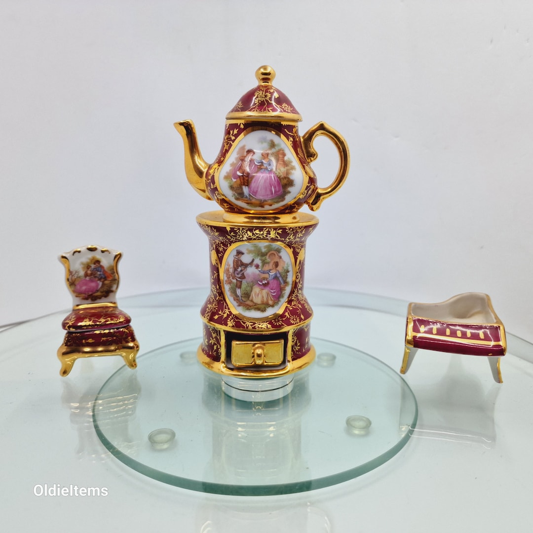 Limoges, Exceptional Miniature Gold Plated Trinket Box With European ...