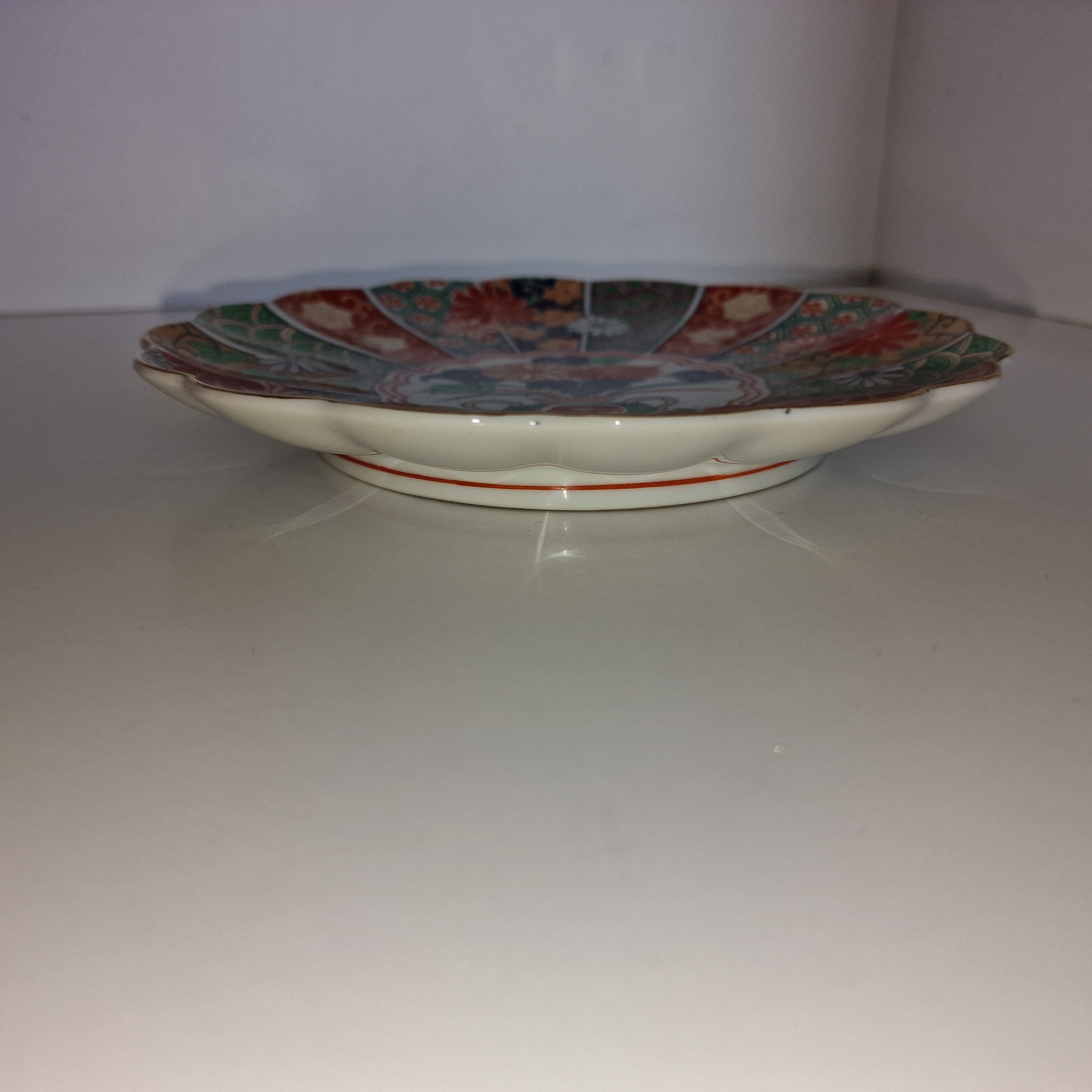 Vintage Japanese 18 Cm Arita Imari Fan Footed Plate - Etsy