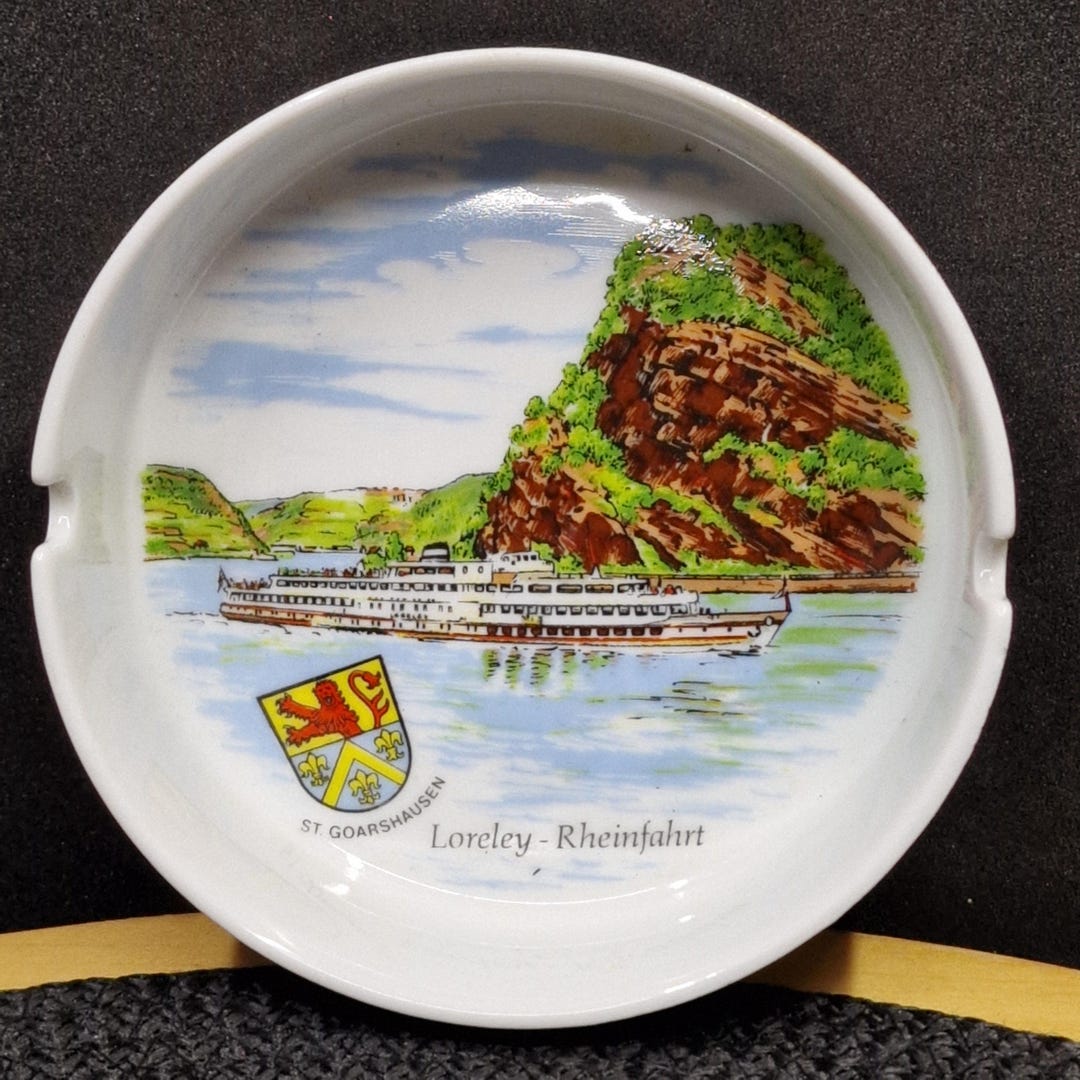 Vintage Loreley Rhine River Plate: Hand-painted German Porcelain ...