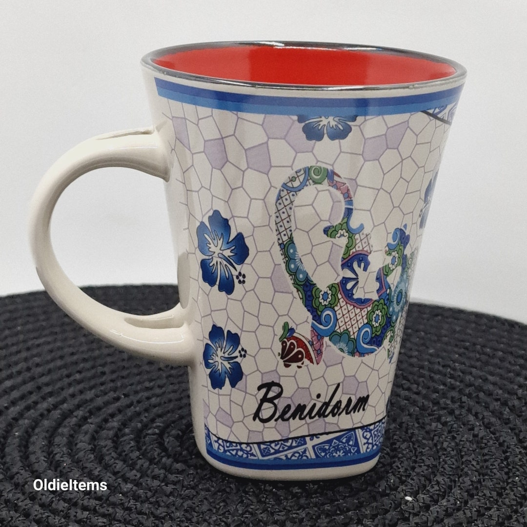 Vintage Benidorm Gaudi Pattern Tea or Coffee Mug and Spoon Traditional ...