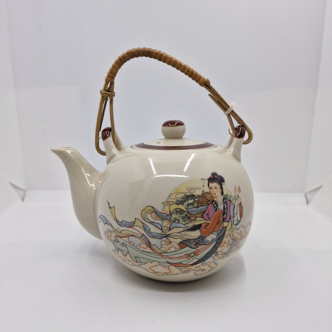 Chinese Feng Cheng Teapot With Miniature Girls Designs, Together With 5 ...