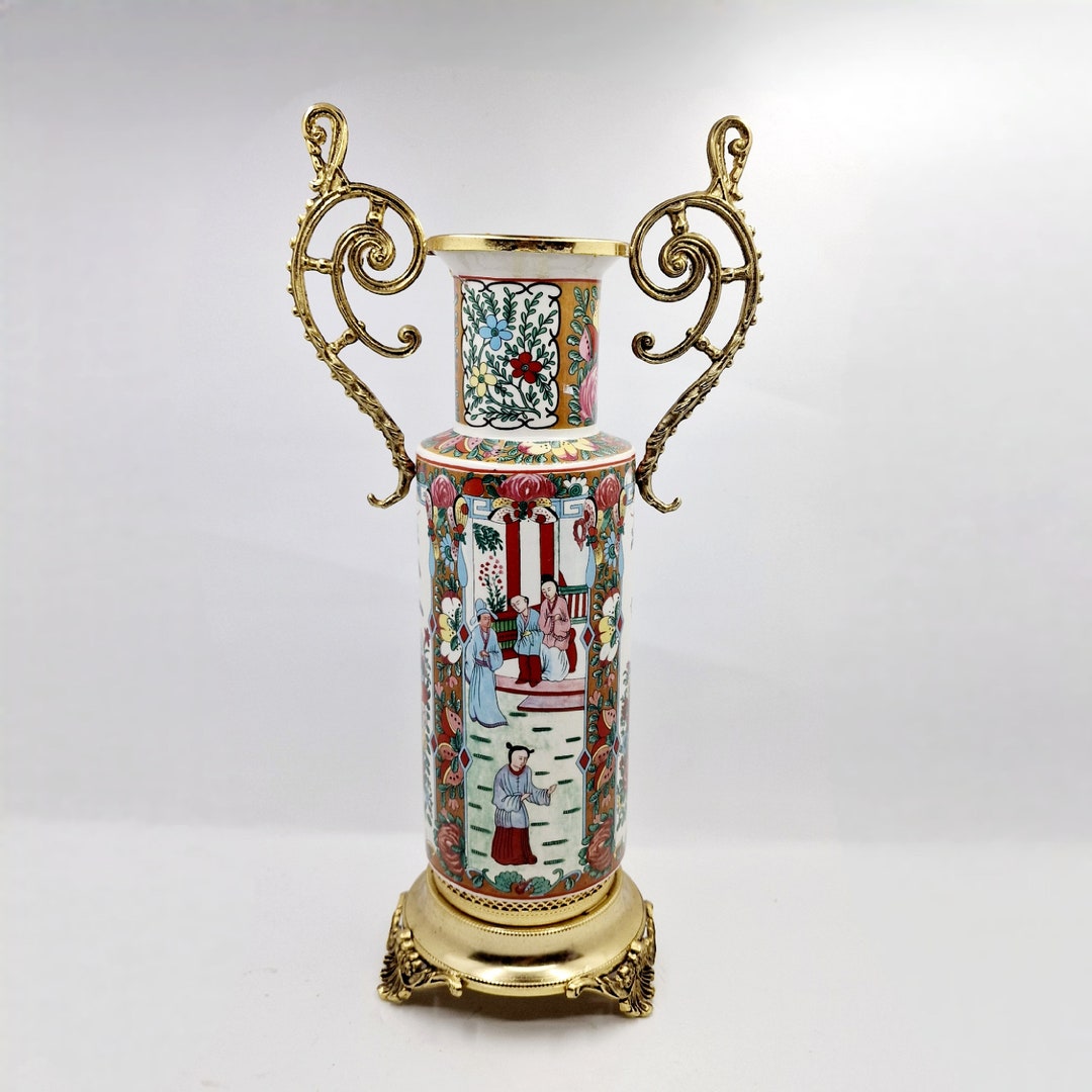 Vintage Chinese Vase With Goldfish Stand and Holders - Etsy