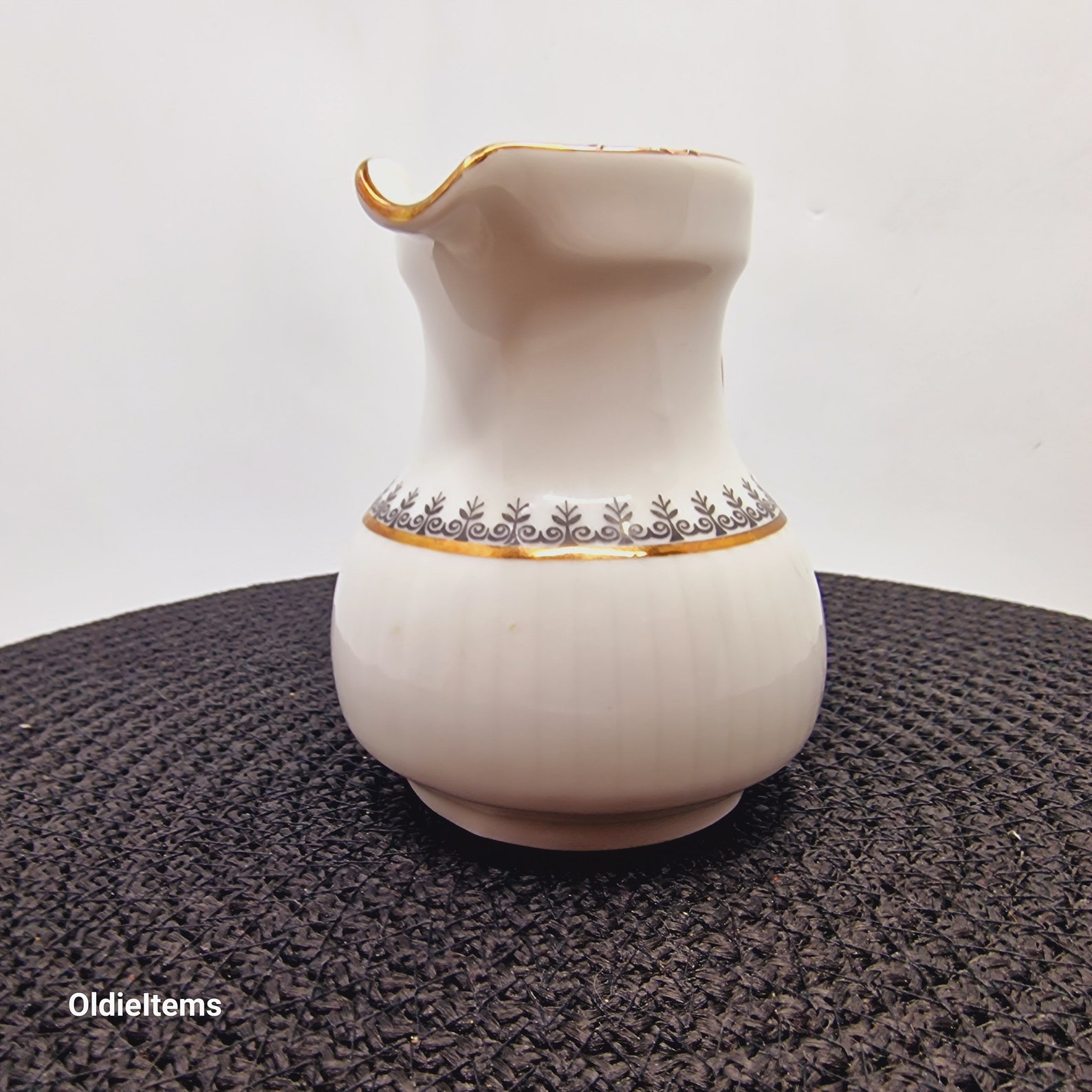 Vintage Bavarian Creamer Pitcher: Black and Gold Motifs, 8 Oz - Etsy