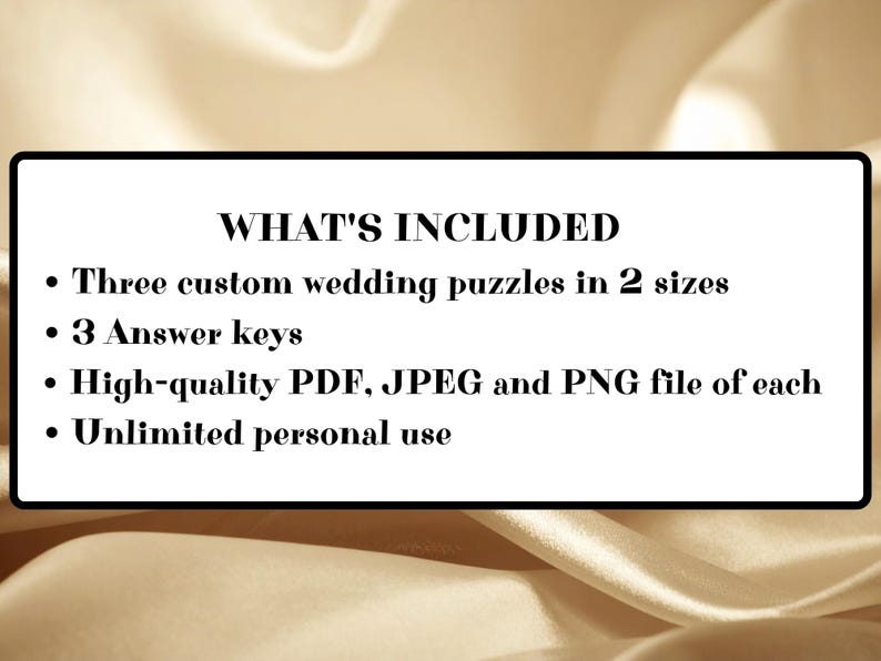 Personalized Wedding Games Word Search Crossword and Hidden Objects ...