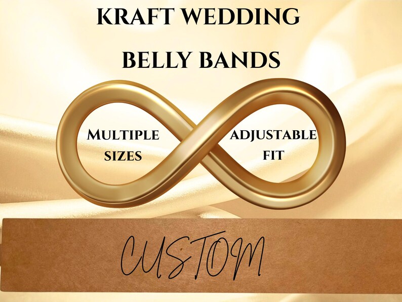 Custom Belly Band Wedding Theme Kraft Paper Personalized Invitation ...