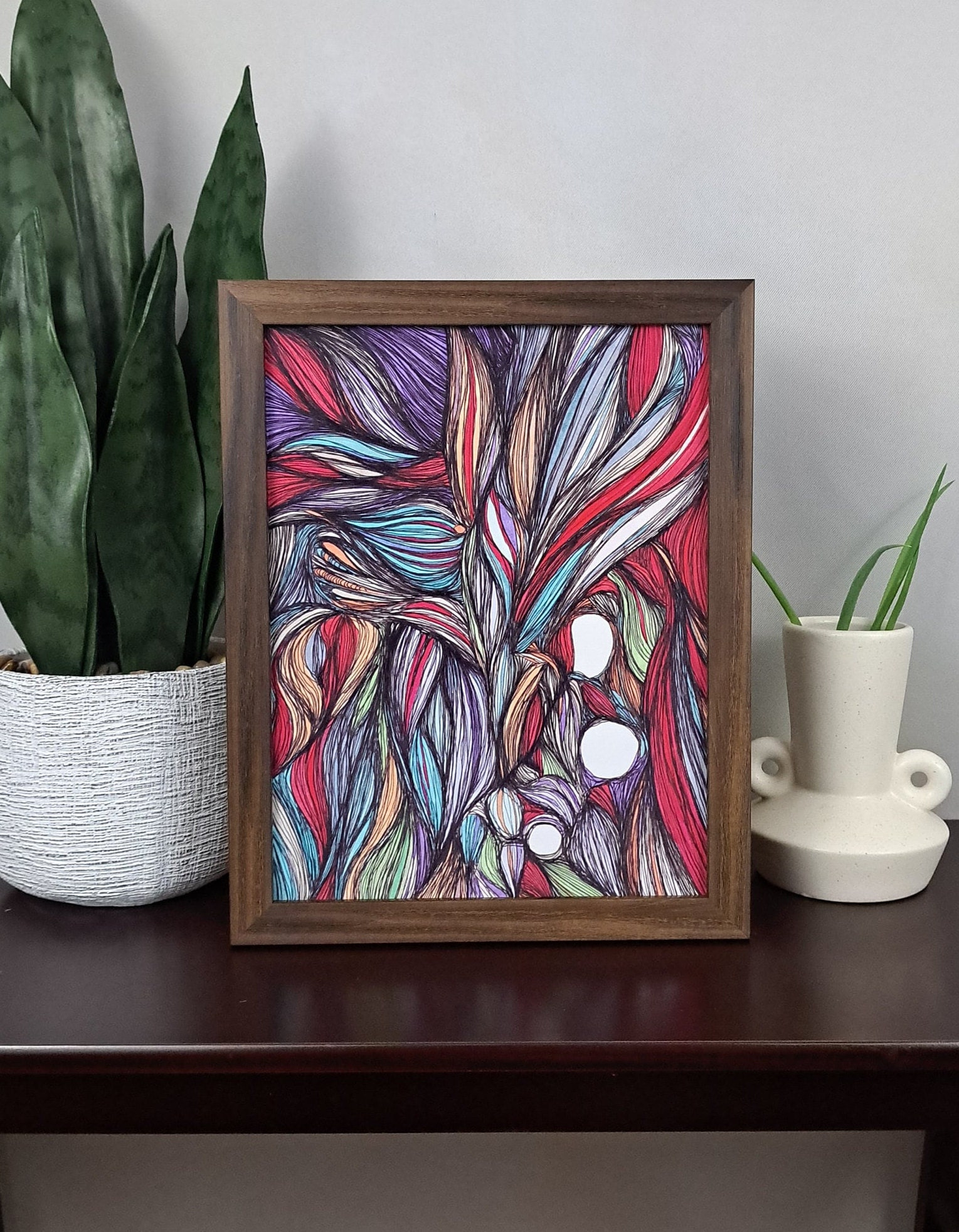 Colorful Abstract Art Print, Contemporary Modern Art, Zentangle Drawing ...