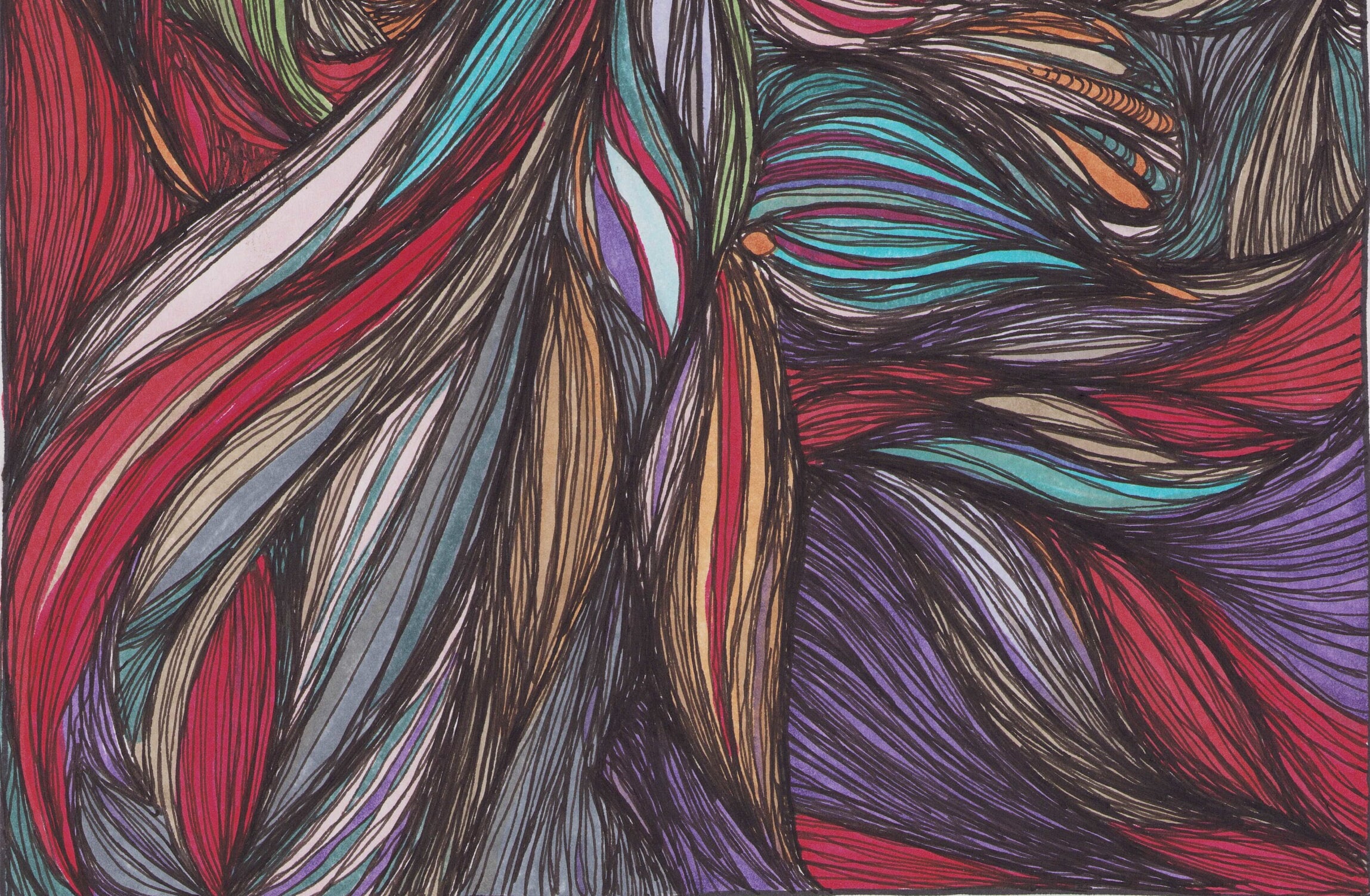 Colorful Abstract Art Print, Contemporary Modern Art, Zentangle Drawing ...