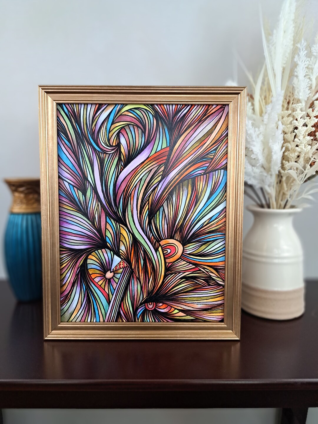 Zentangle Abstract Art Print, Modern Abstract Art Print, Freehand ...