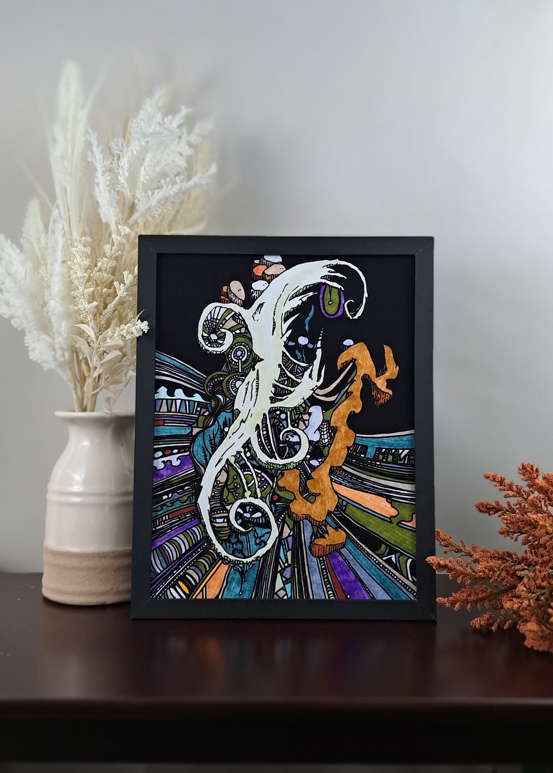 Scifi Fantasy Space Alien Art, Creative Abstract Art Prints, Handmade ...