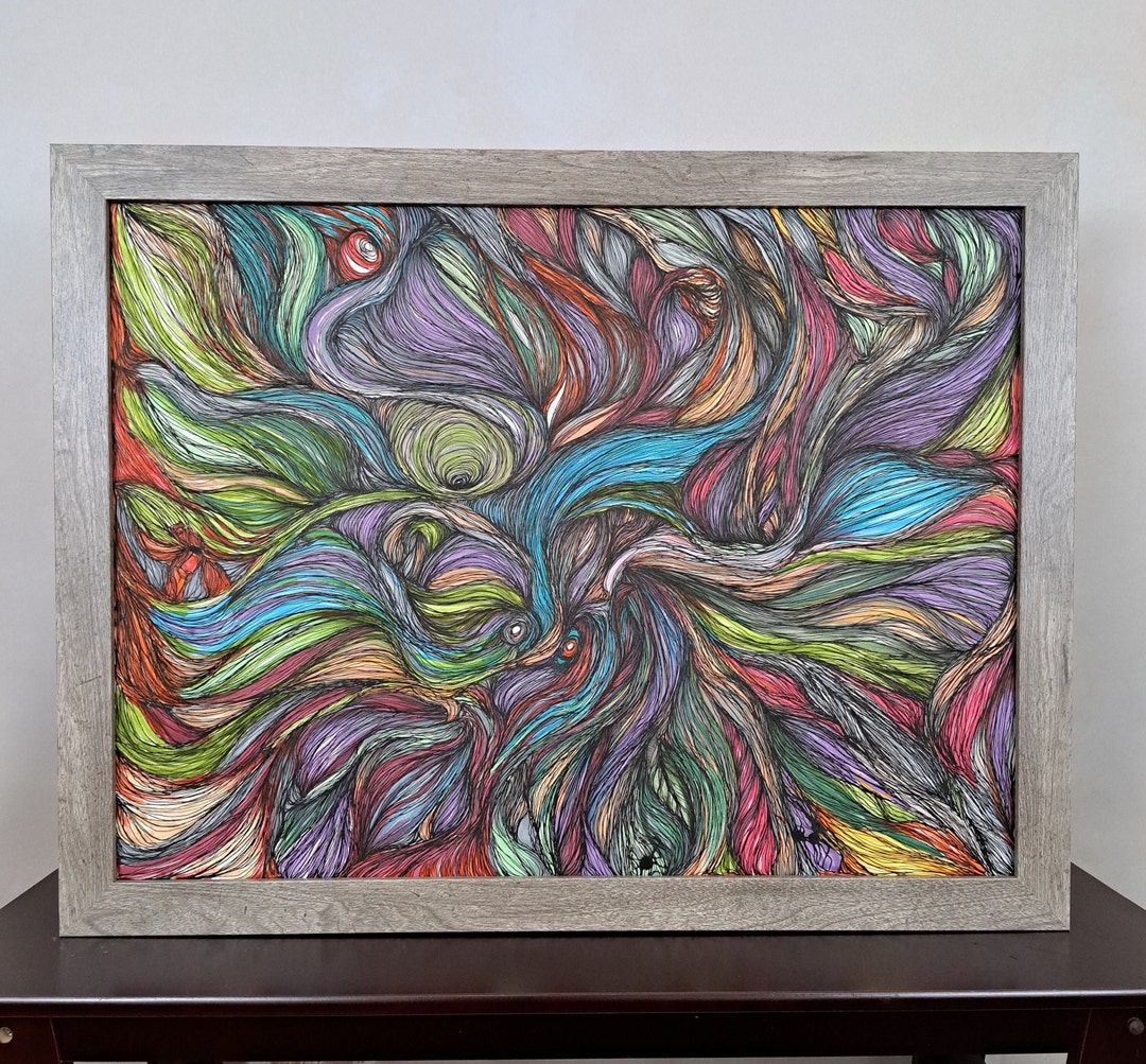 Original Creative Abstract Wall Art, Dr Seuss Meets Van Gogh, Modern ...