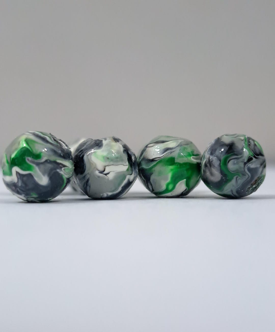 Dallas Stars Beads, Abstract Art Bead, Painted Wood Beads, NHL Sports ...