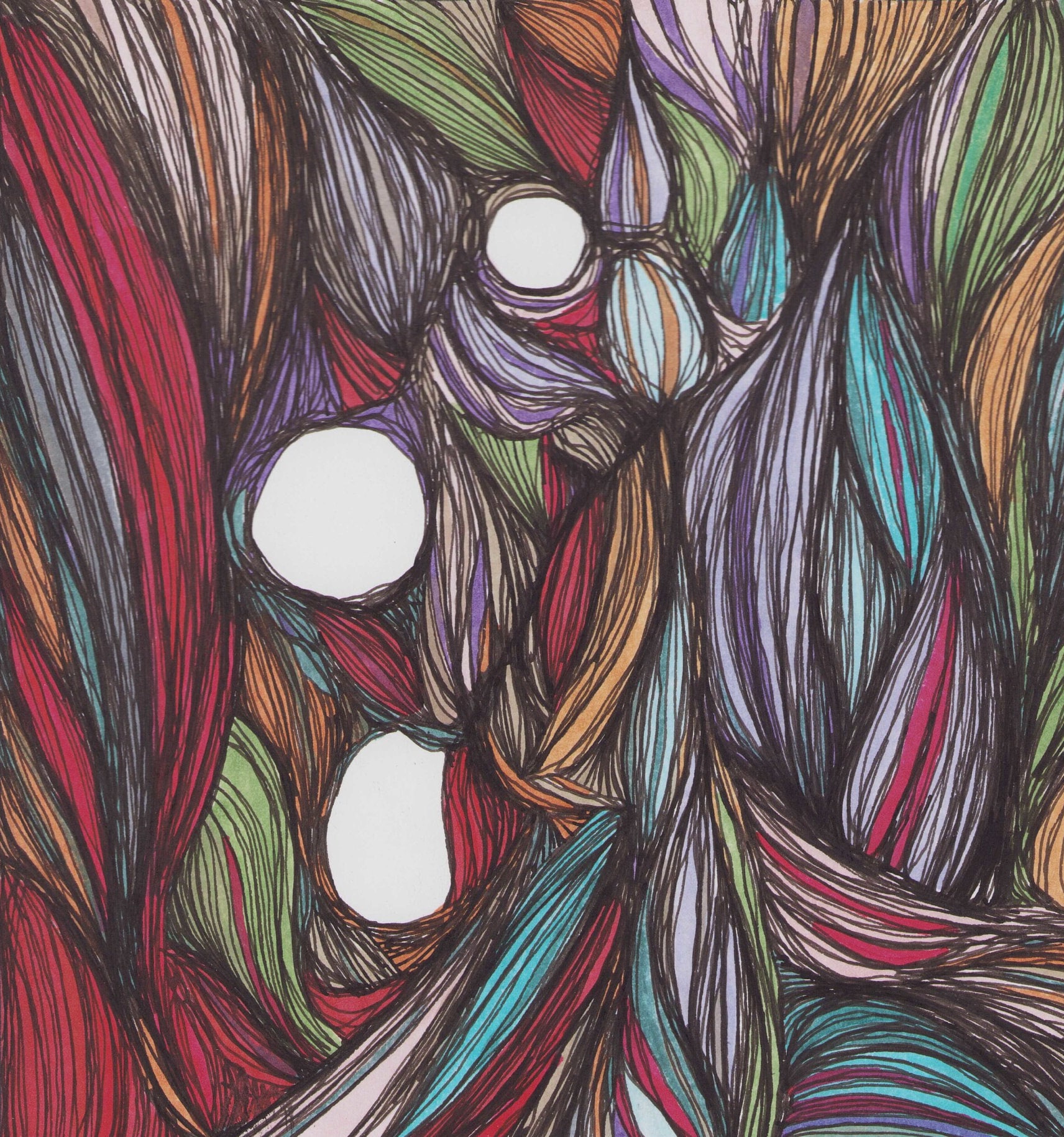 Colorful Abstract Art Print, Contemporary Modern Art, Zentangle Drawing ...