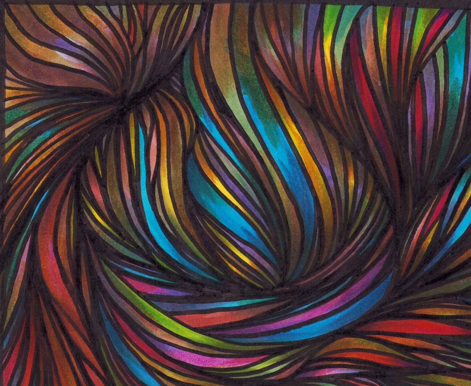 Zentangle Abstract Colorful Art Print, Modern Abstract Art Print ...