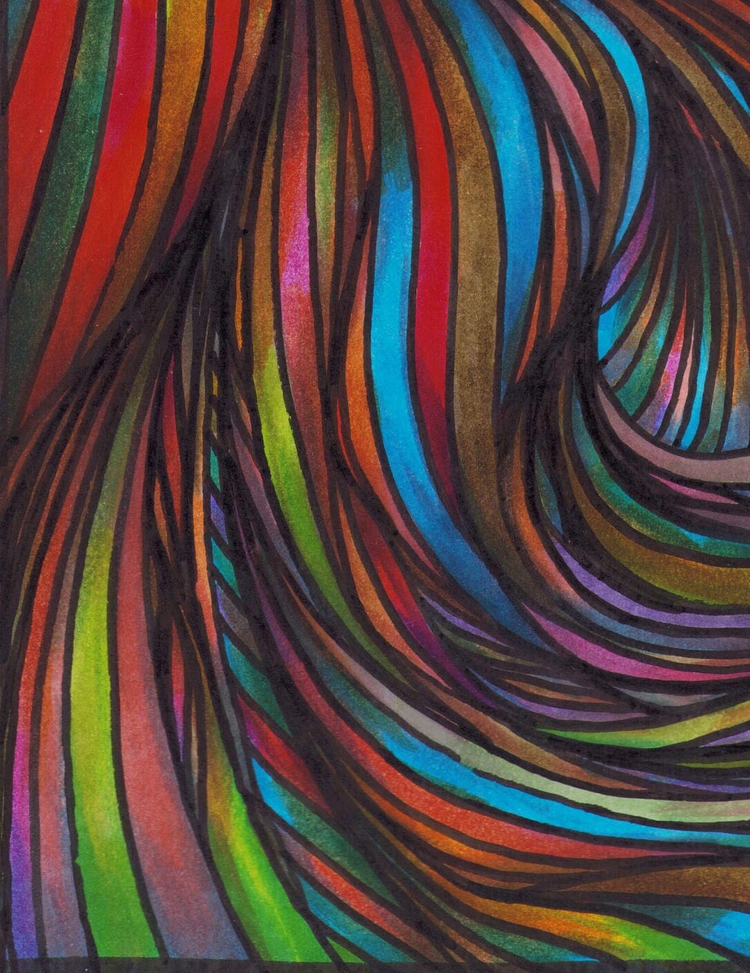 Zentangle Abstract Colorful Art Print, Modern Abstract Art Print ...