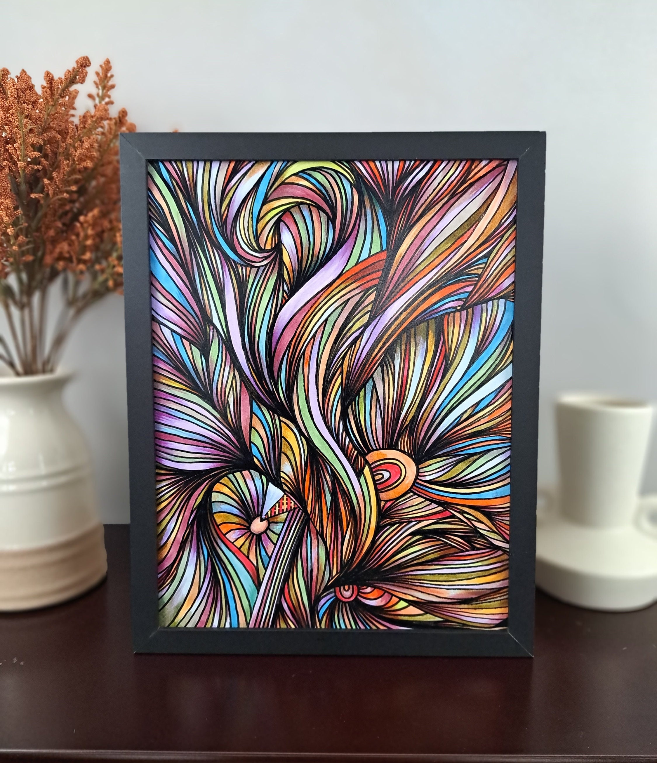 Zentangle Abstract Art Print, Modern Abstract Art Print, Freehand ...