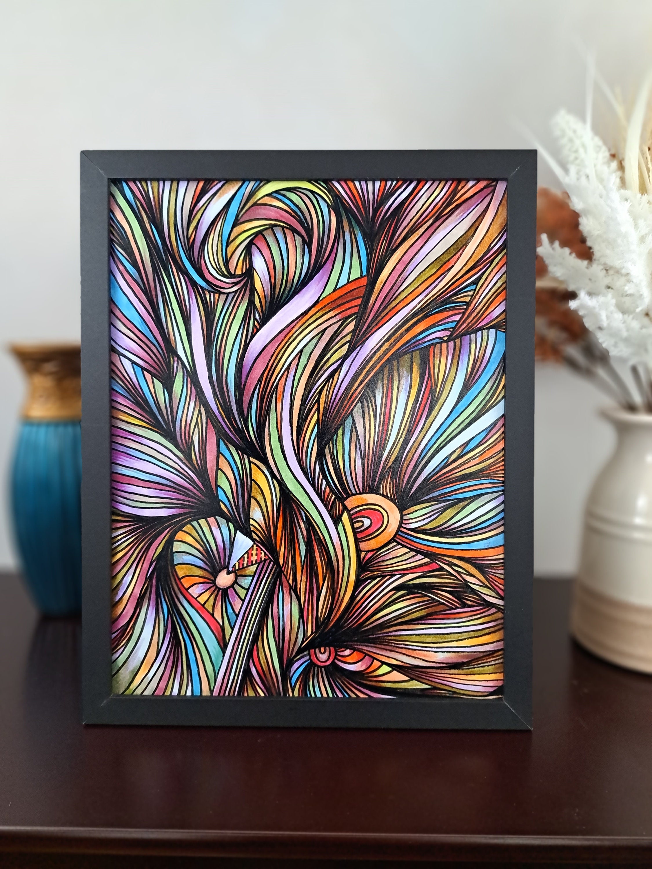 Zentangle Abstract Art Print, Modern Abstract Art Print, Freehand ...