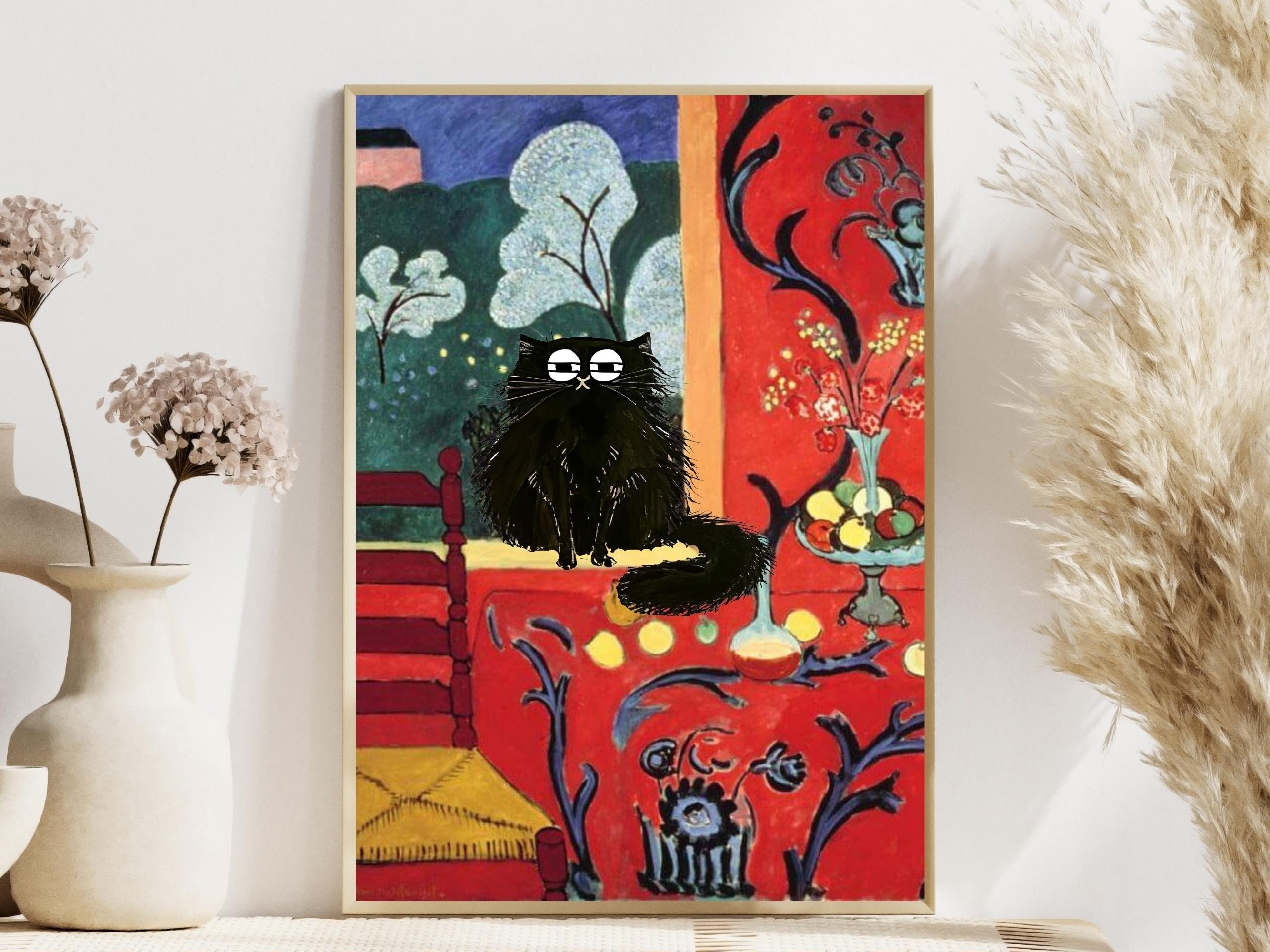 Henri Matisse Cat Print Poster, Matisse the Dessert Harmony in Red 1908 ...