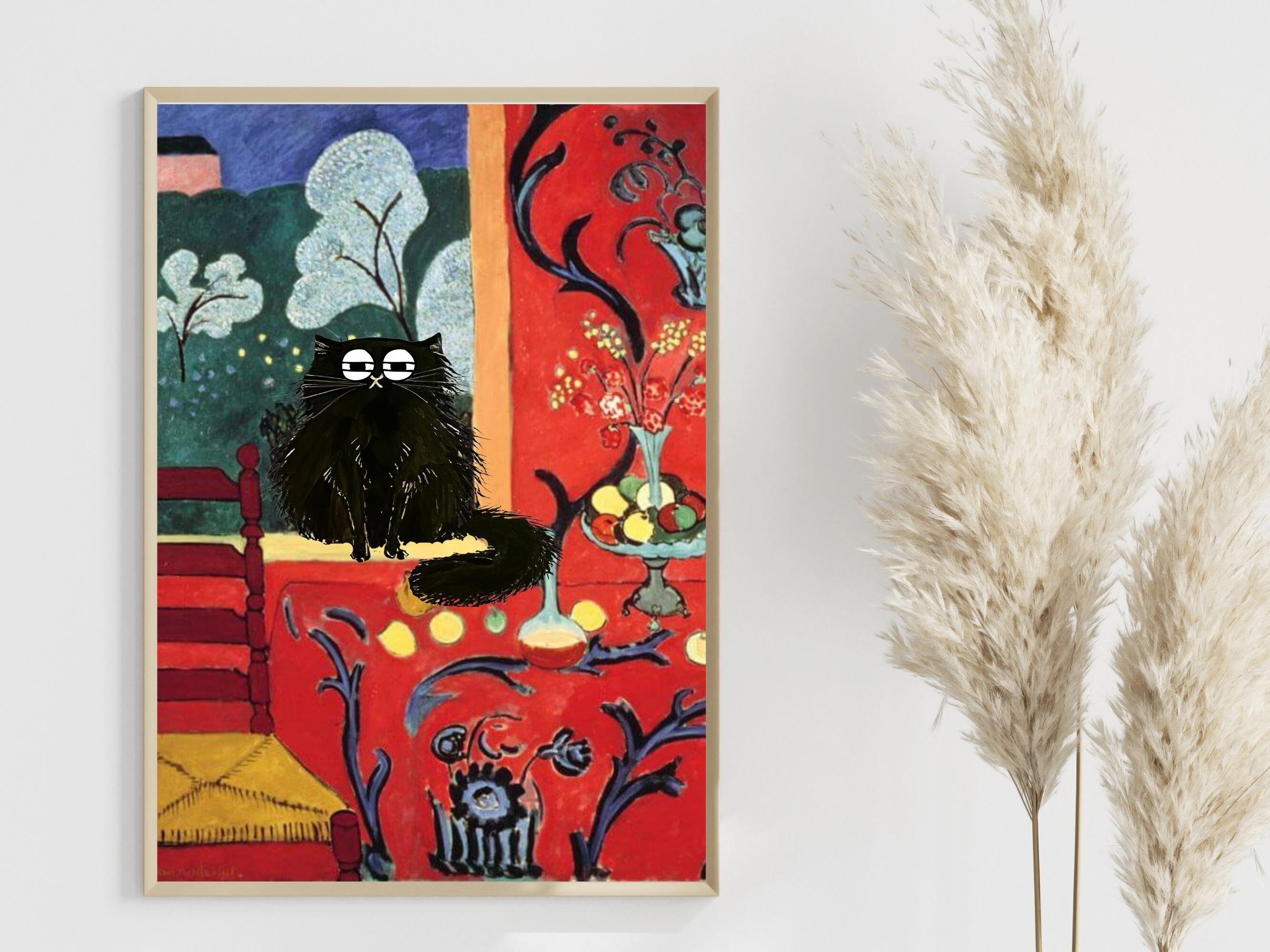 Henri Matisse Cat Print Poster, Matisse the Dessert Harmony in Red 1908 ...