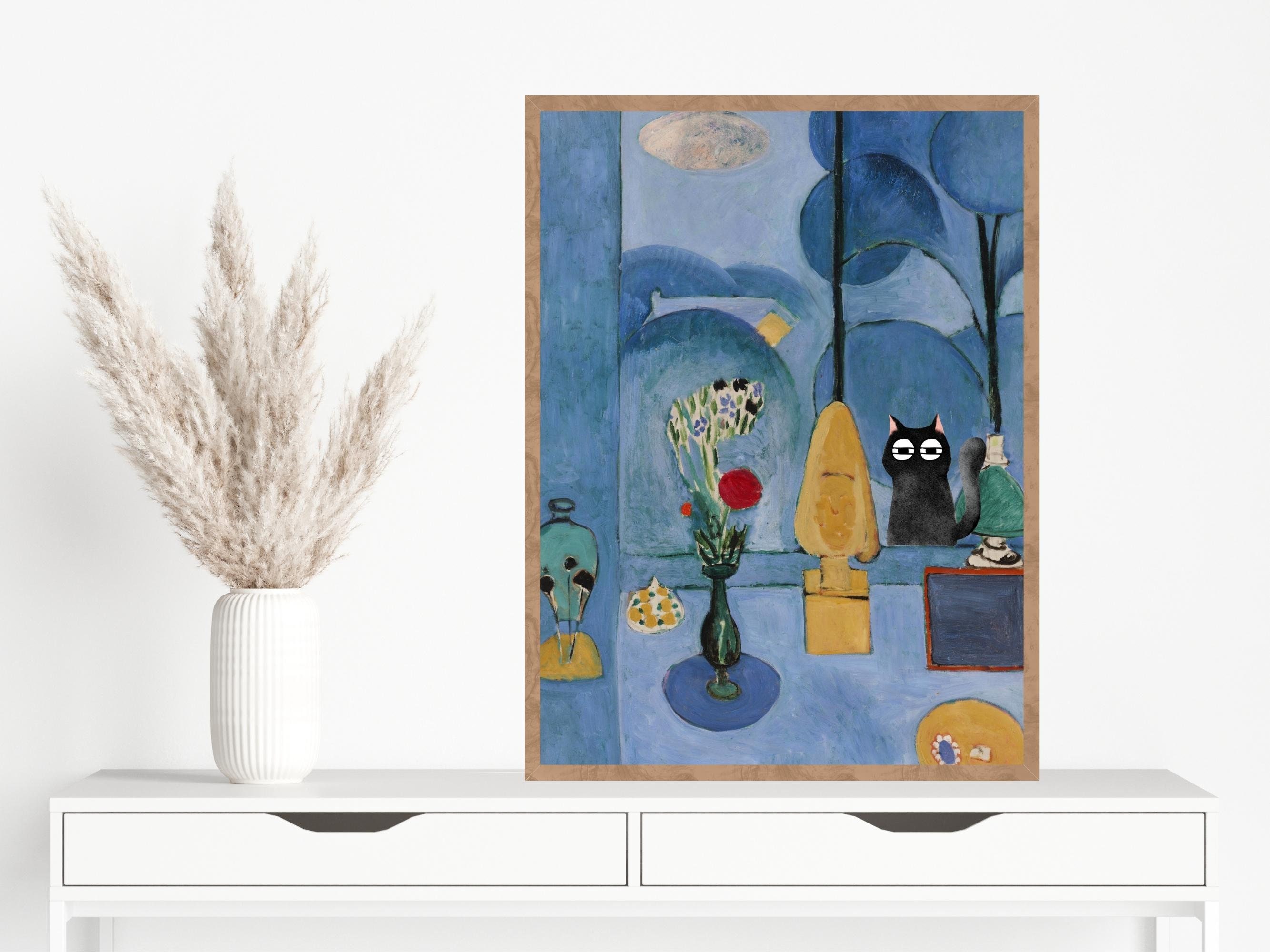 Henri Matisse Cat Print, Matisse Blue Window Cat Poster, Black Cat Art ...
