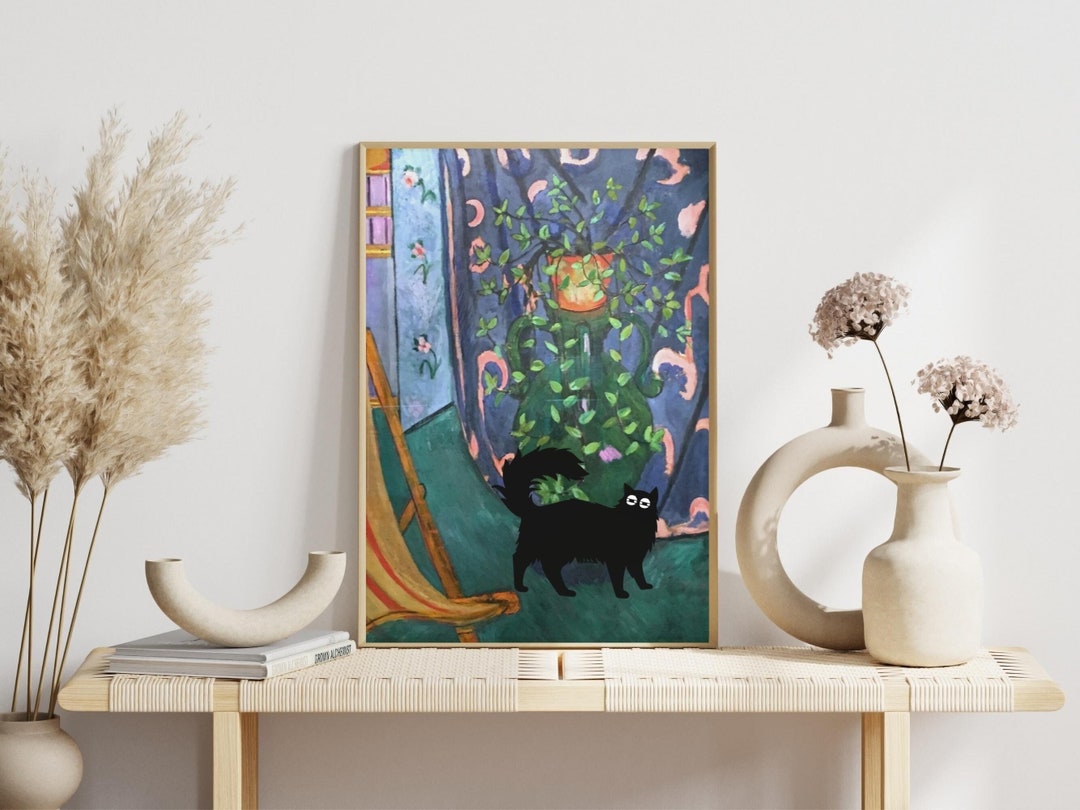 Henri Matisse Cat Print, Matisse Corner of Artist Studio Poster, Black ...