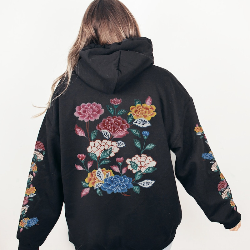Flower Design Hoodie - Etsy