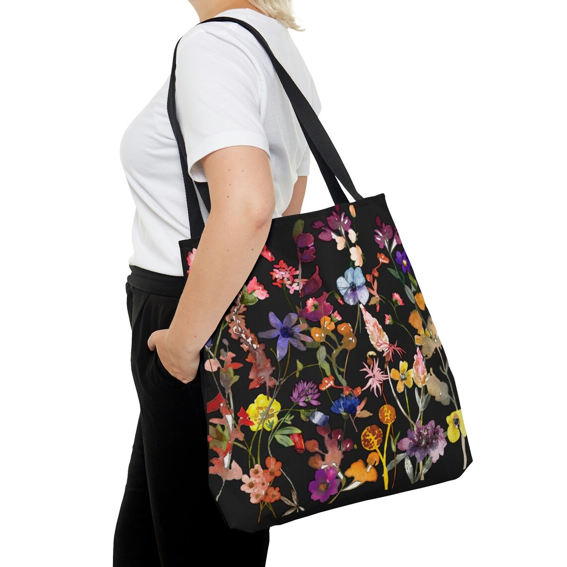 Floral Tote Bag, Wildflower Tote Bag , Tote Bag, Tapestry Style Bag ...