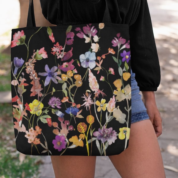 Floral Tote Bag - Etsy