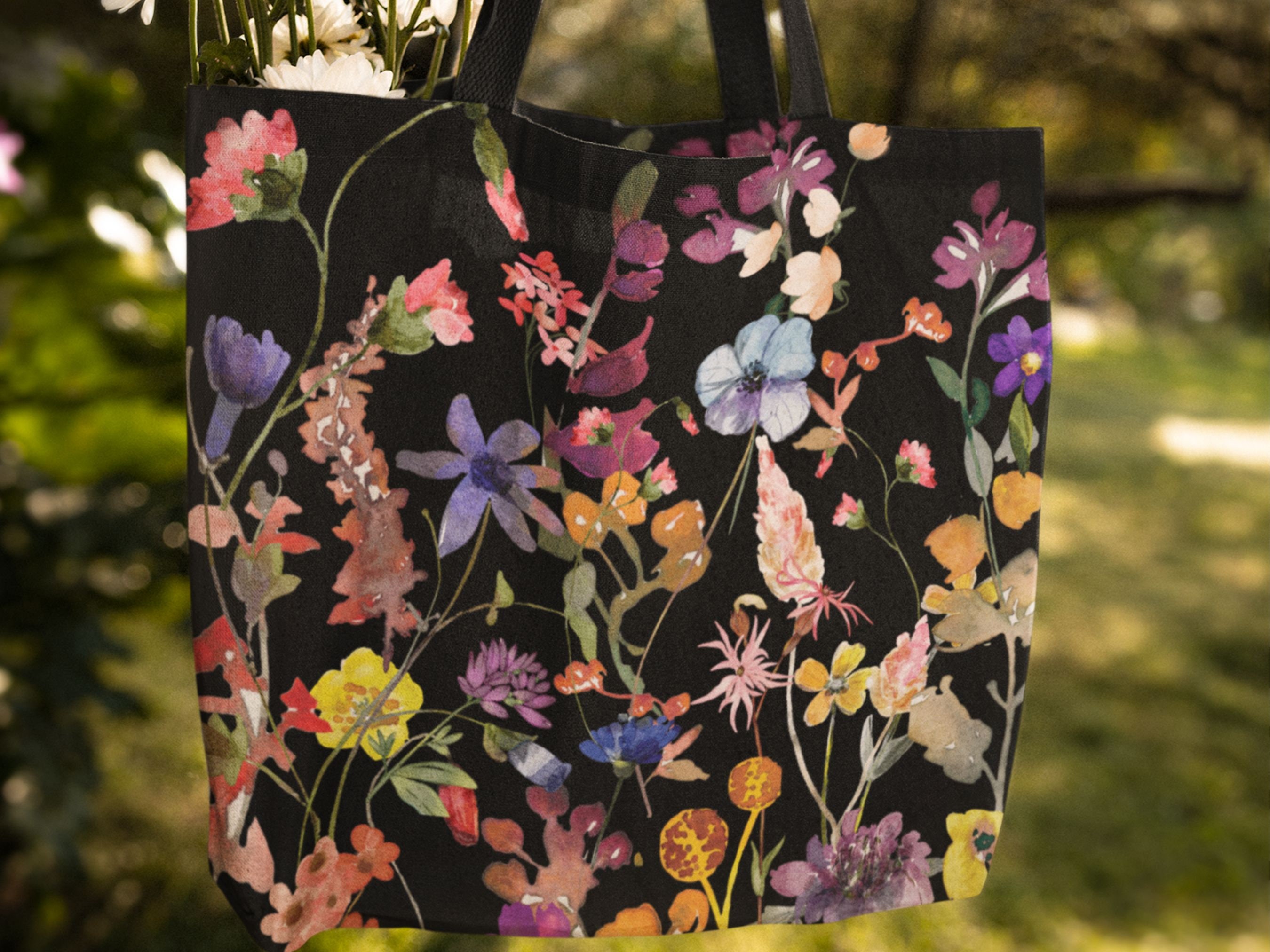 Floral Tote Bag, Wildflower Tote Bag , Tote Bag, Tapestry Style Bag ...